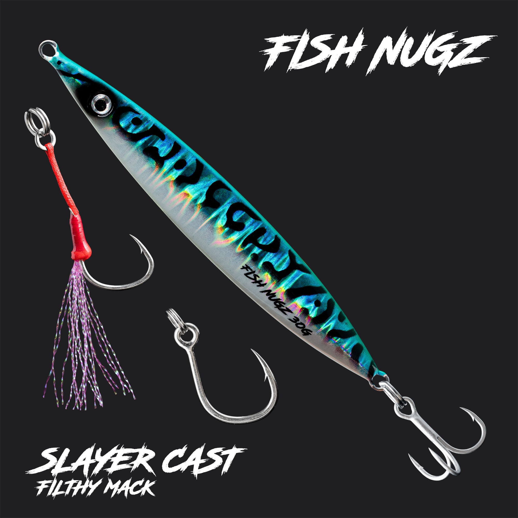 Fish Nugz Slayer Cast Fishing Jig - Great for Bass, Pollack & Mackerel ...